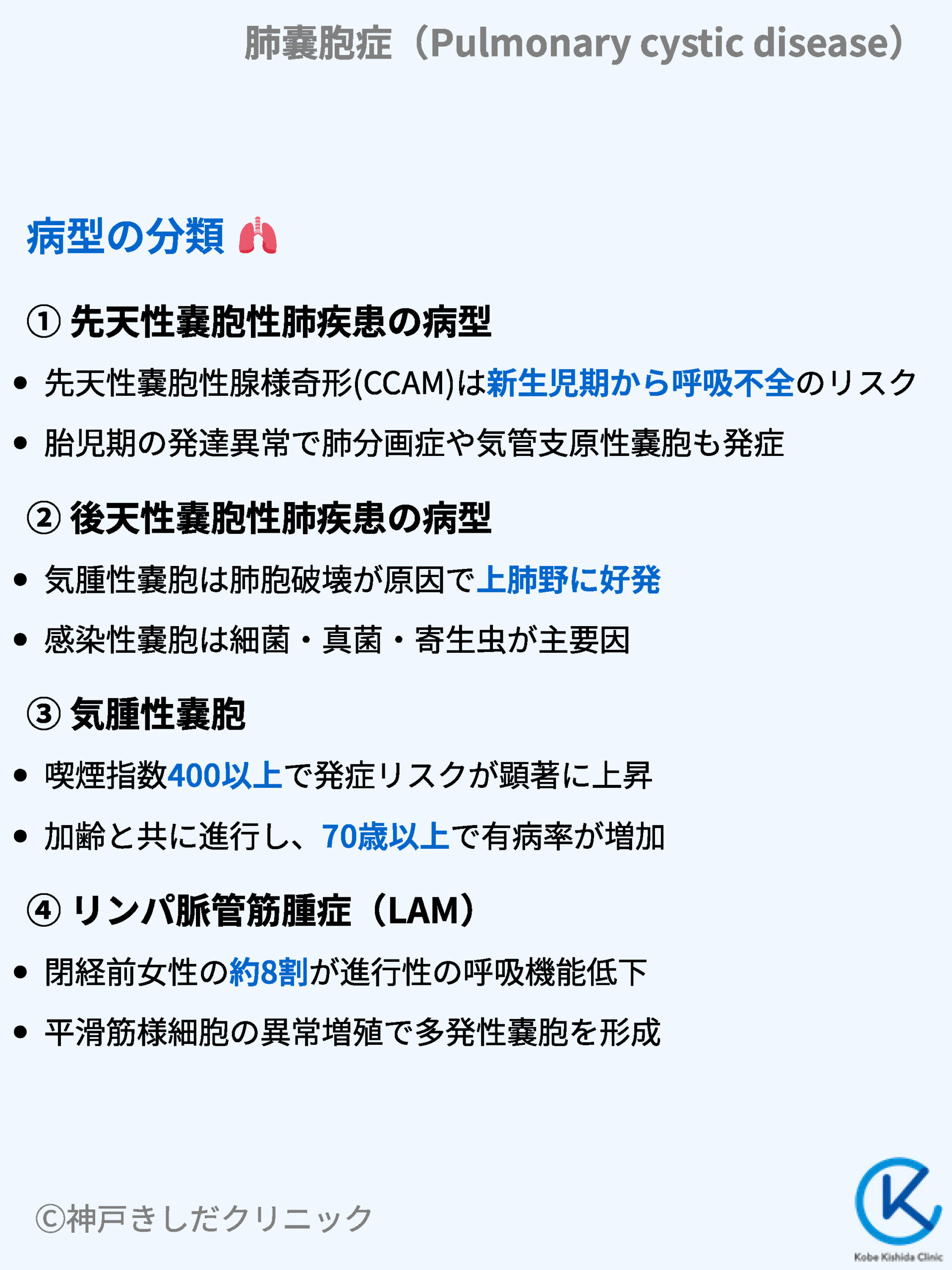 肺嚢胞症(Pulmonary cystic disease) – 呼吸器疾患 - 神戸きしだクリニック（神戸市中央区）